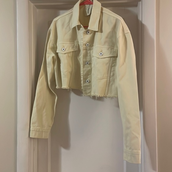 Collusion | Jackets & Coats | Lemon Yellow Cropped Denim Jacket Size 8 ...